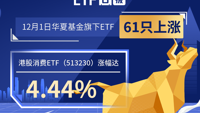 12月1日华夏基金旗下61只ETF上涨，港股消费ETF涨幅达4.44%|界面新闻